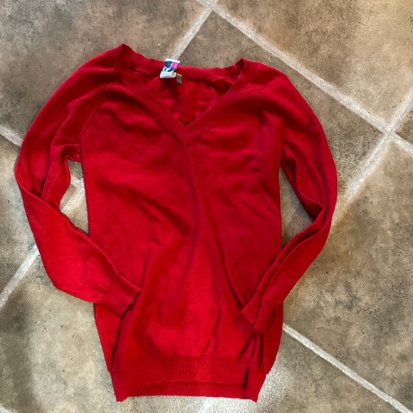 Oh My Gauze! | Tops | Red V Neck Sweater | Poshmark